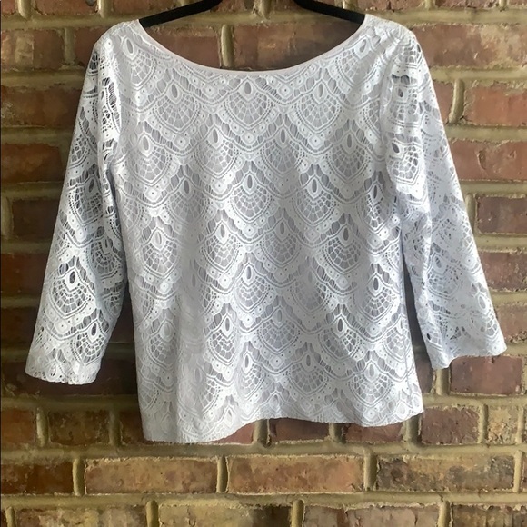 Tops | Light Grey Lace Blouse | Poshmark